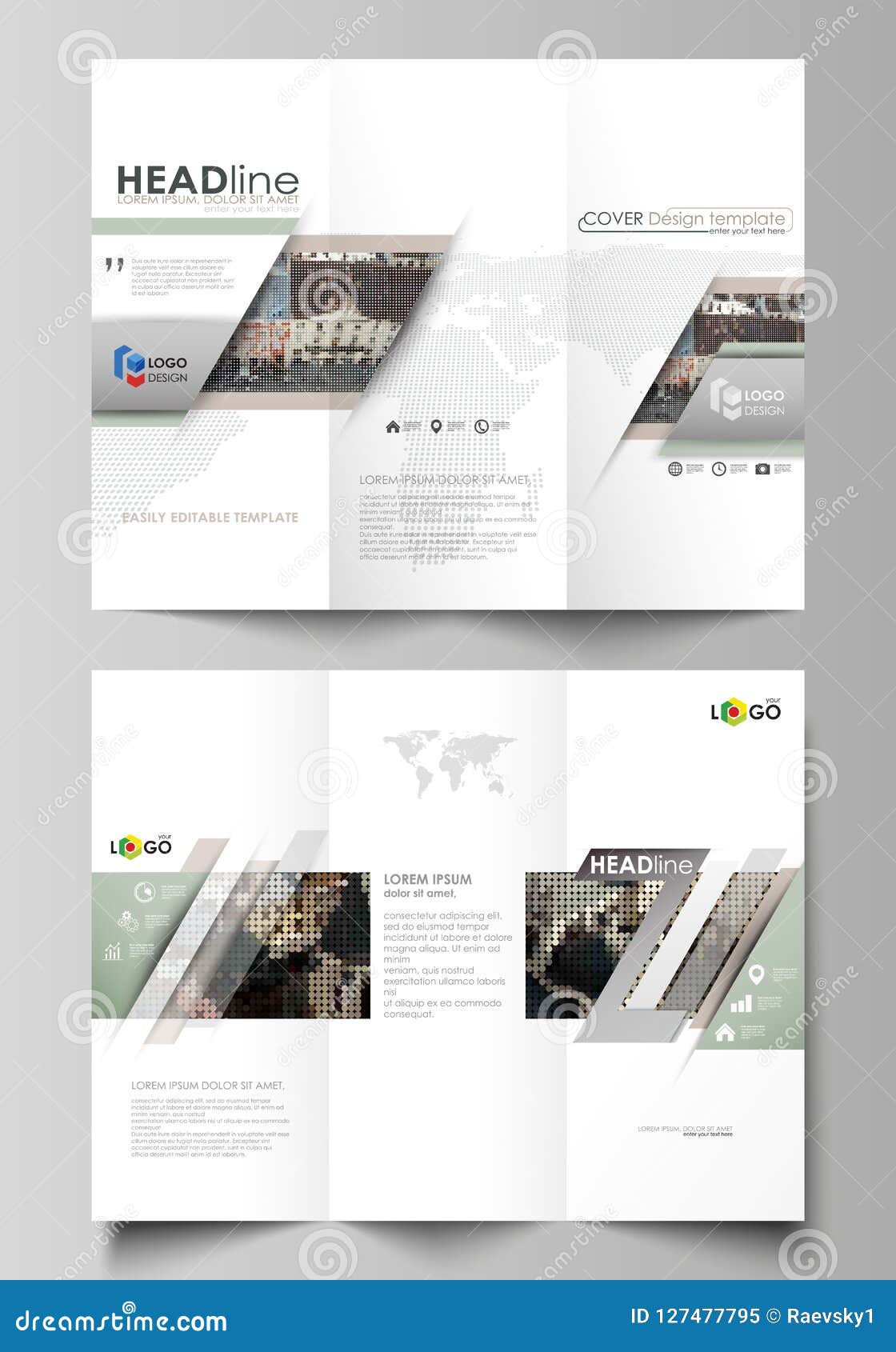 Trifold Town Map With Push Pin Vector Illustration | CartoonDealer.com ...