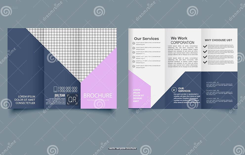 Tri-fold Brochure Design or Tri-fold Leaflet or Handout Stock ...