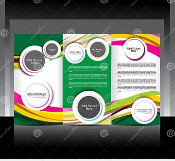 Tri fold Brochure design stock vector. Illustration of pattern - 33699845
