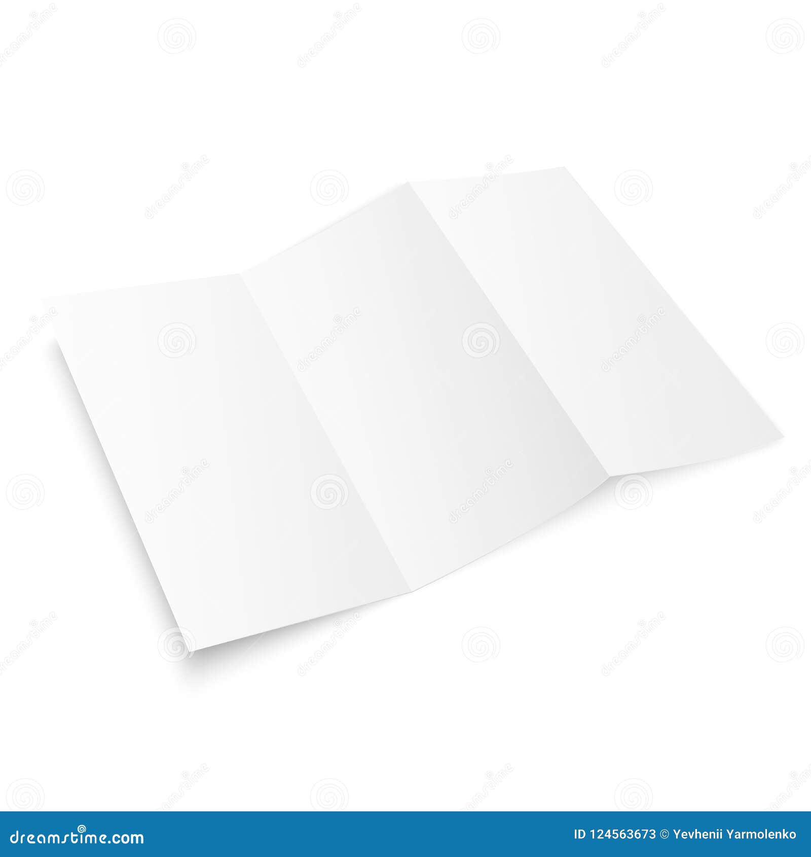Tri-fold Brochure Mock-up. Blank Brochure White Template Paper. Three ... Tri-fold Brochure Mock-up. Blank Brochure White Template Paper. Three ...