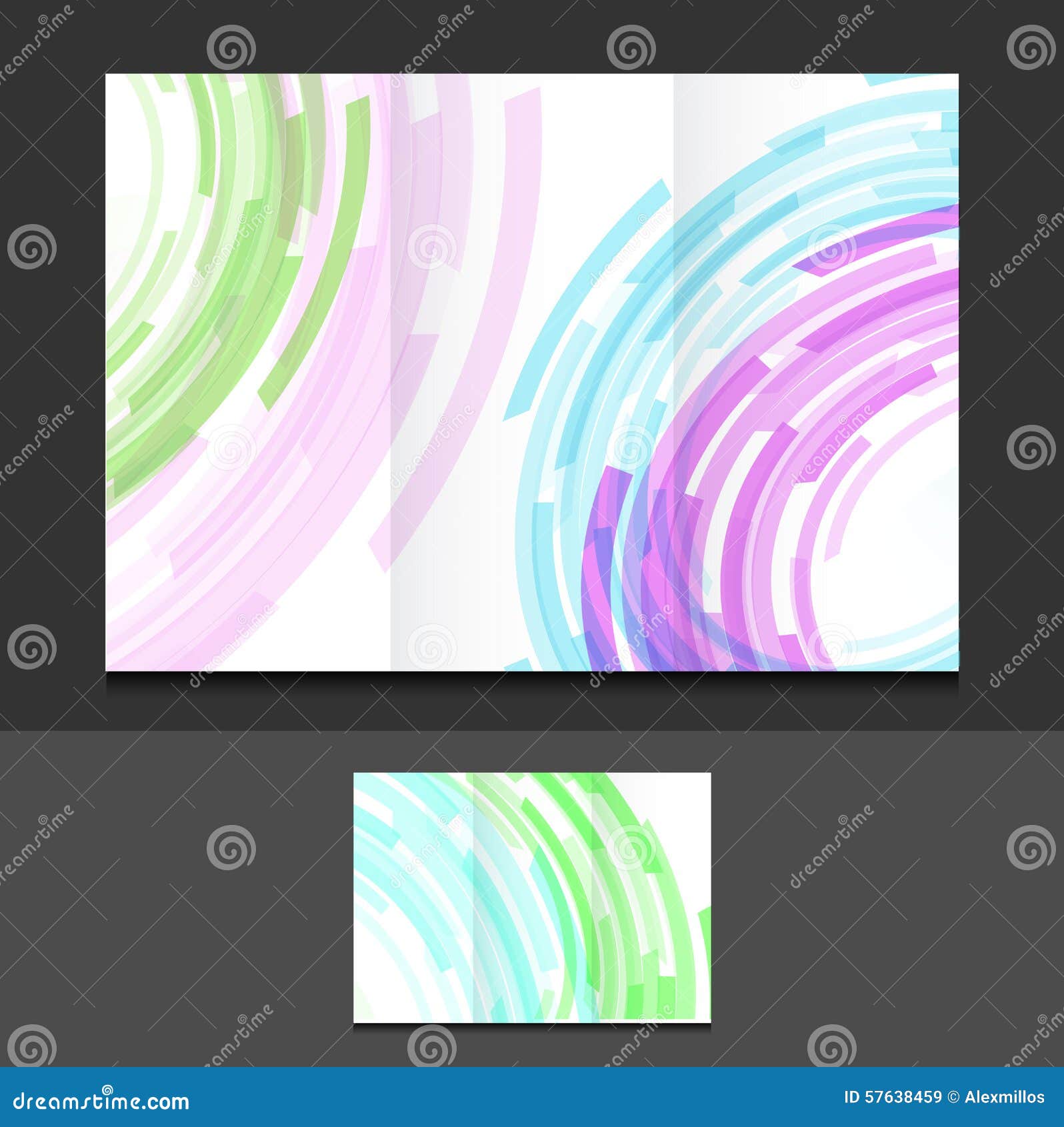 Tri Fold Color Circles Illustration Design Stock Illustration ...