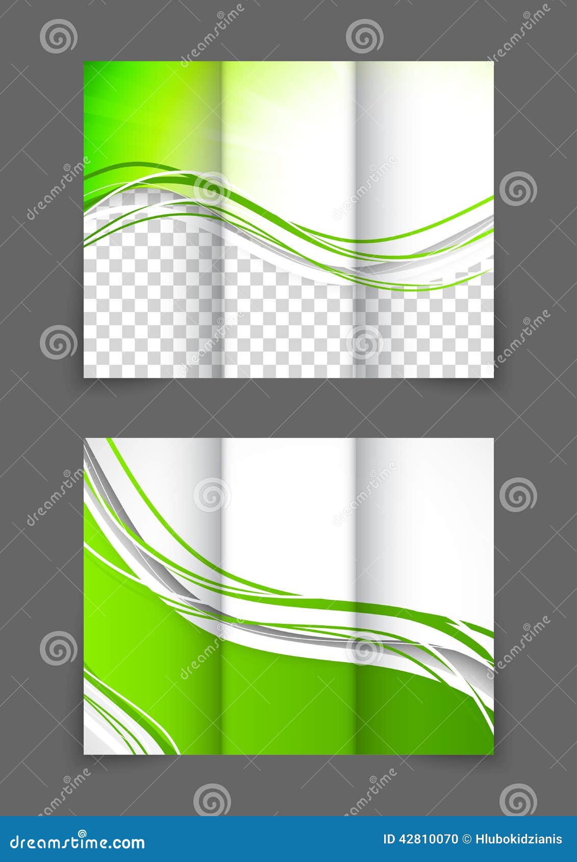 Tri-fold Green Wave Brochure Stock Illustration - Illustration of ...
