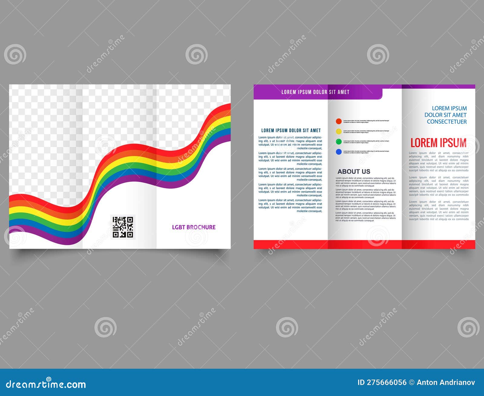 Tri-fold LGBT BROCHURE. Waves. Lyer Report Template. Design Vector ...