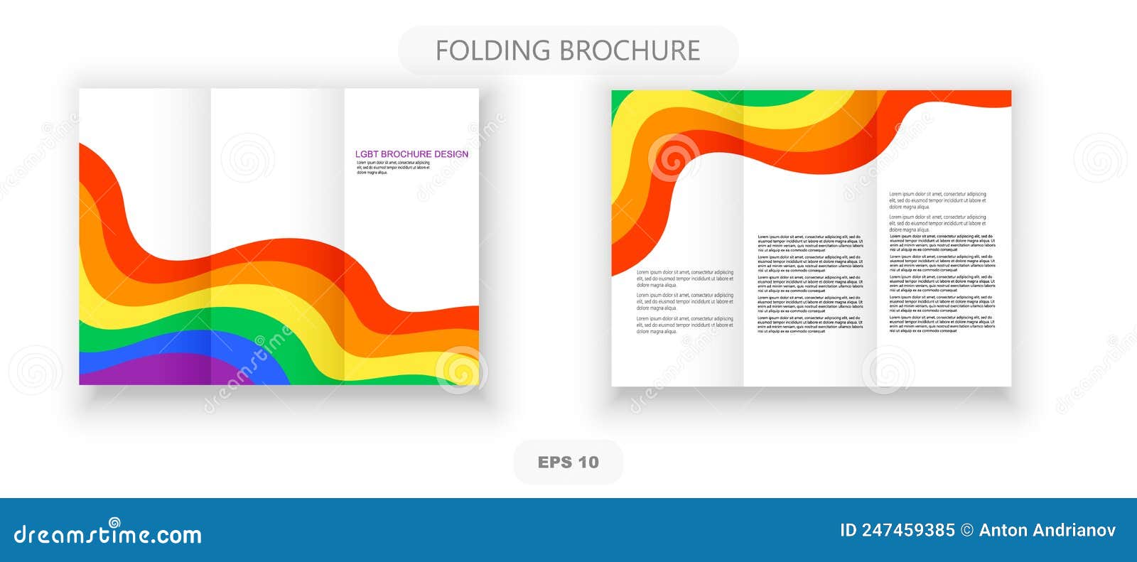 Tri-fold LGBT BROCHURE DESIGN, Vector Graphics Flyer Layout with Text ...