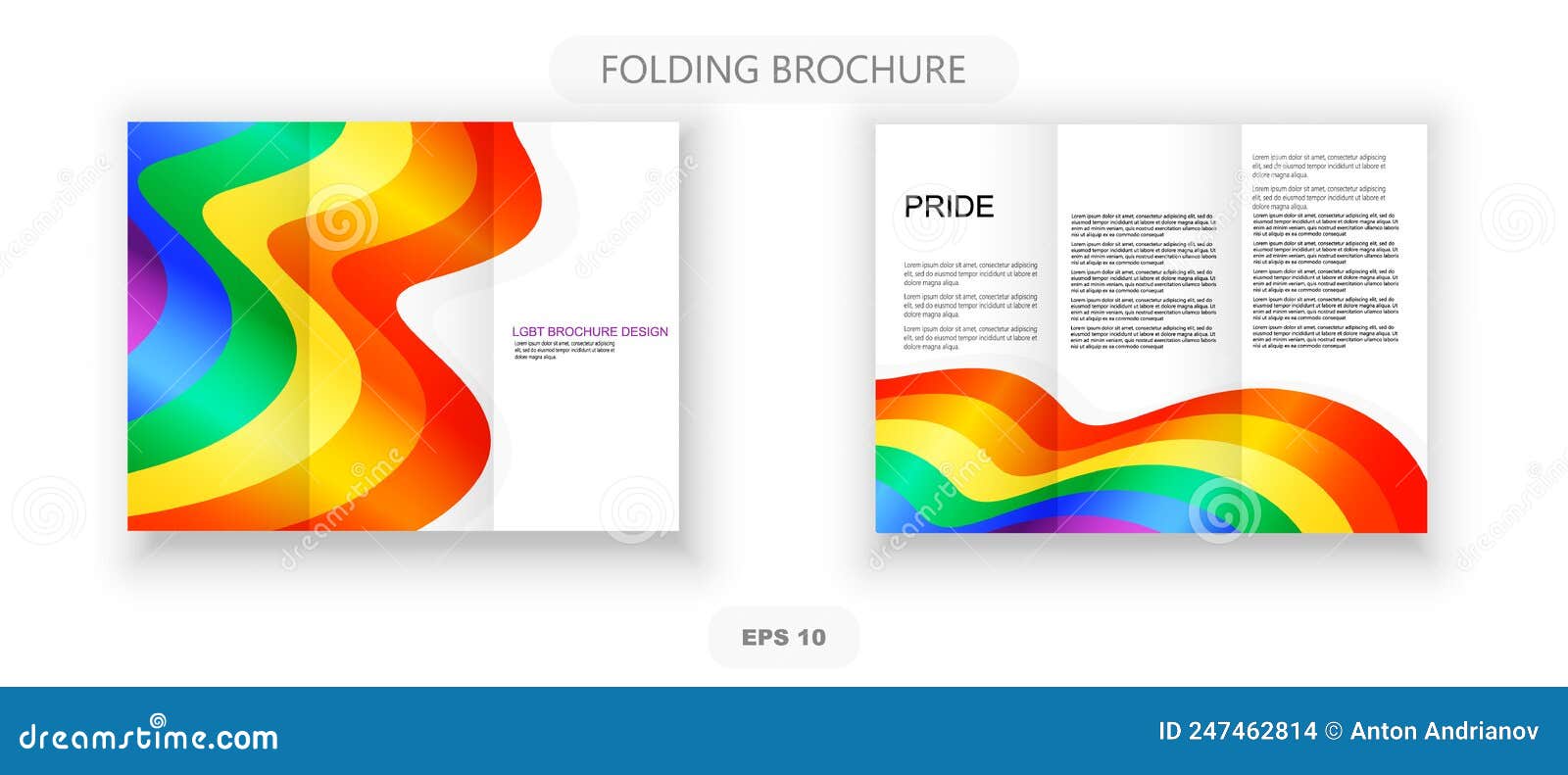 Tri-fold LGBT BROCHURE. Waves. Lyer Report Template. Design Vector ...