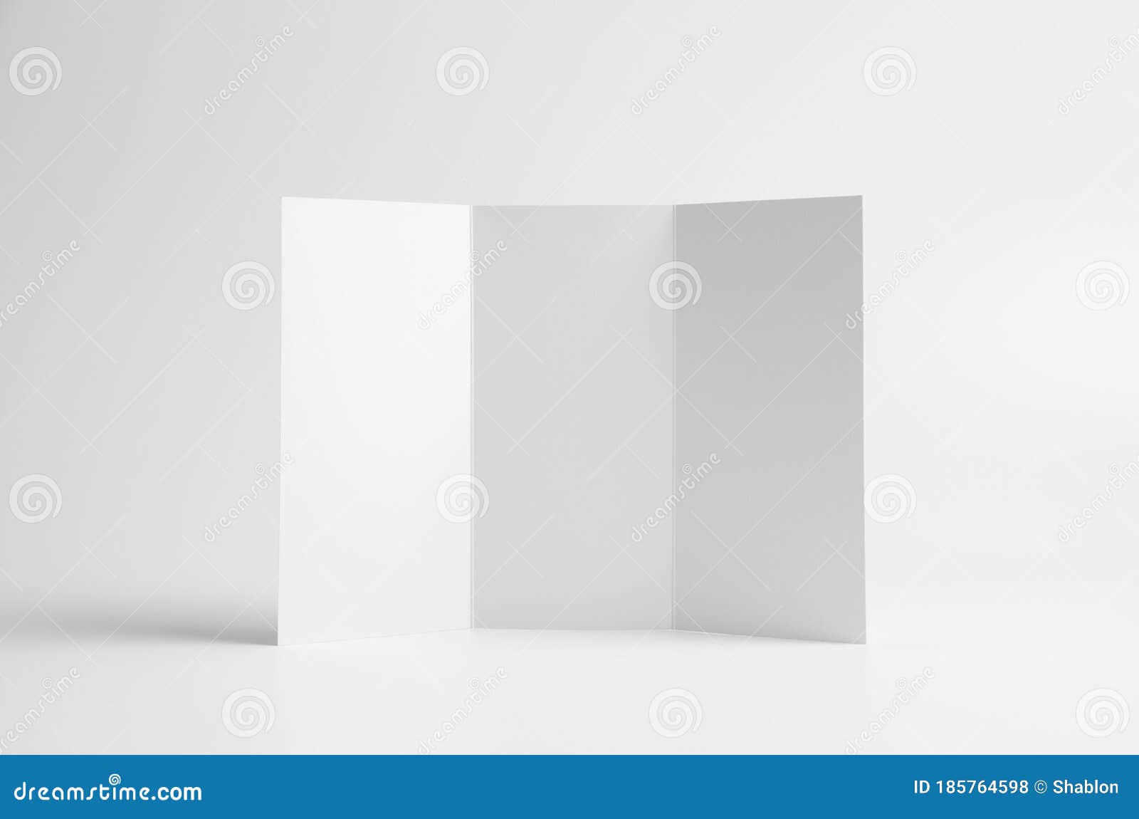 A4 Tri-Fold / Roll Fold Brochure Mock-Up. Seamless Background Stock ...
