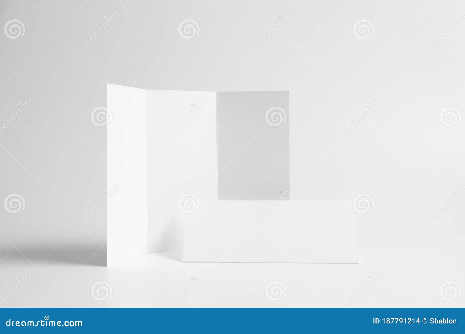 A4 Tri-Fold / Roll Fold Brochure Mock-Up. Seamless Background Stock ...