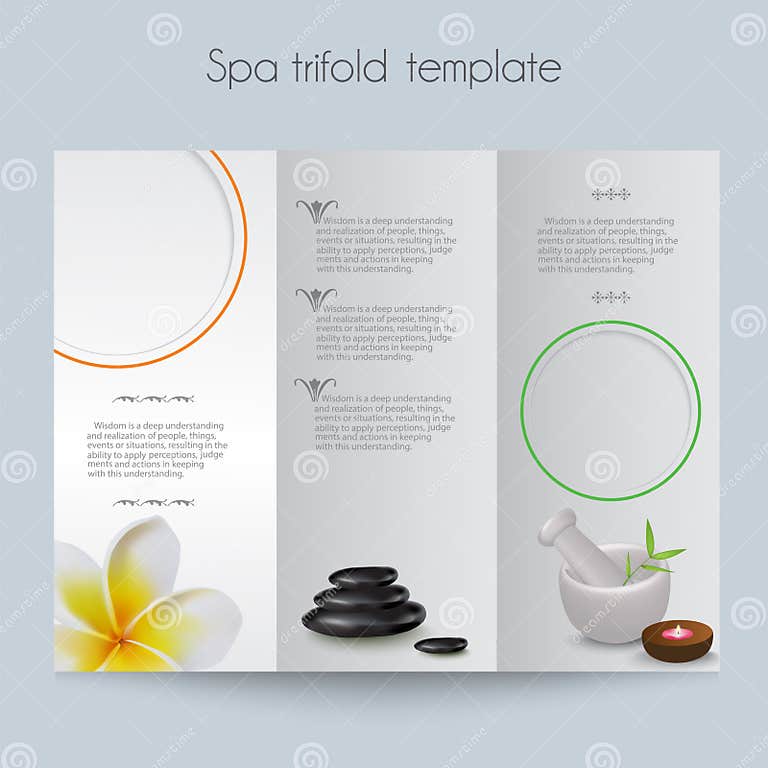 Tri-fold&Spa Brochure&Mock Up Stock Vector - Illustration of booklet ...