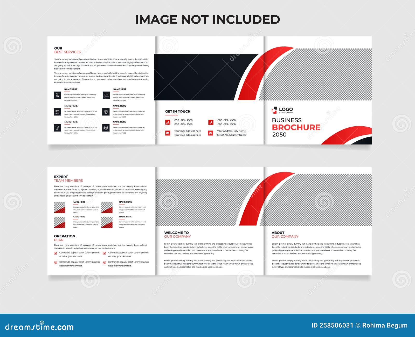 Tri Fold Square Business Brochure and Corporate Design Template Design Stock Vector ...