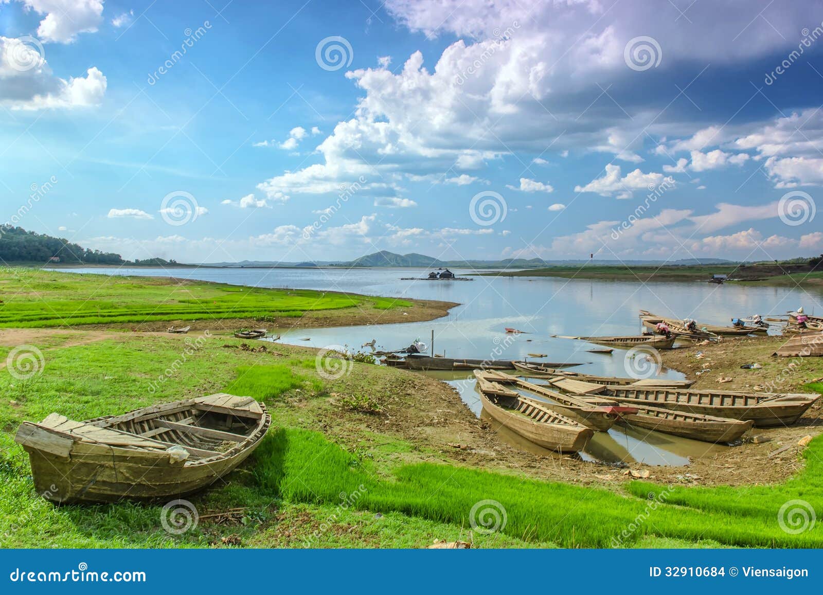 Tri an lake in Vietnam stock photo. Image of water, blue - 32910684