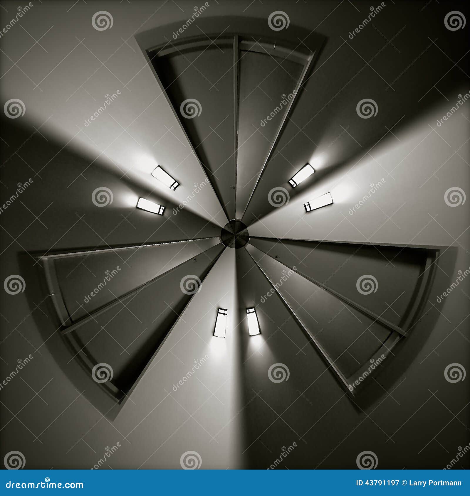 Tri-sided Distorted Door and Lights in a Circle Stock Image - Image of ...