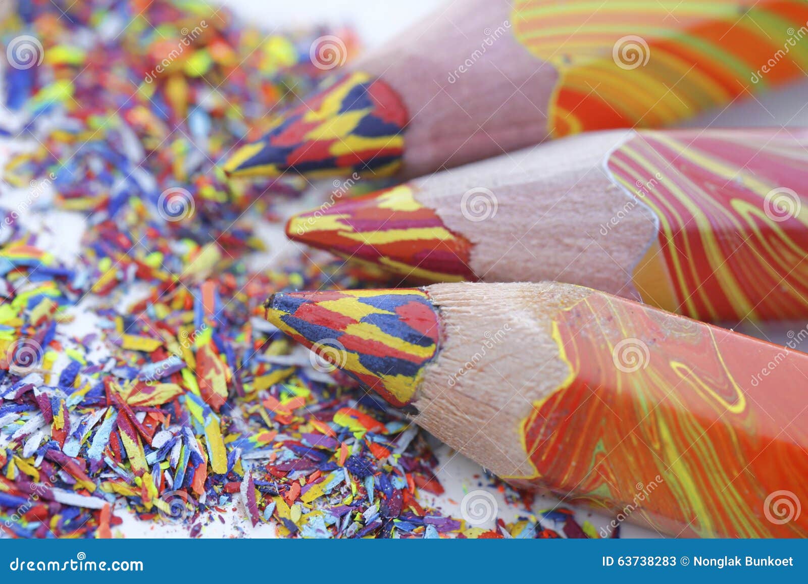 Tri-Tone Coloured Pencils stock image. Image of rainbow - 63738283