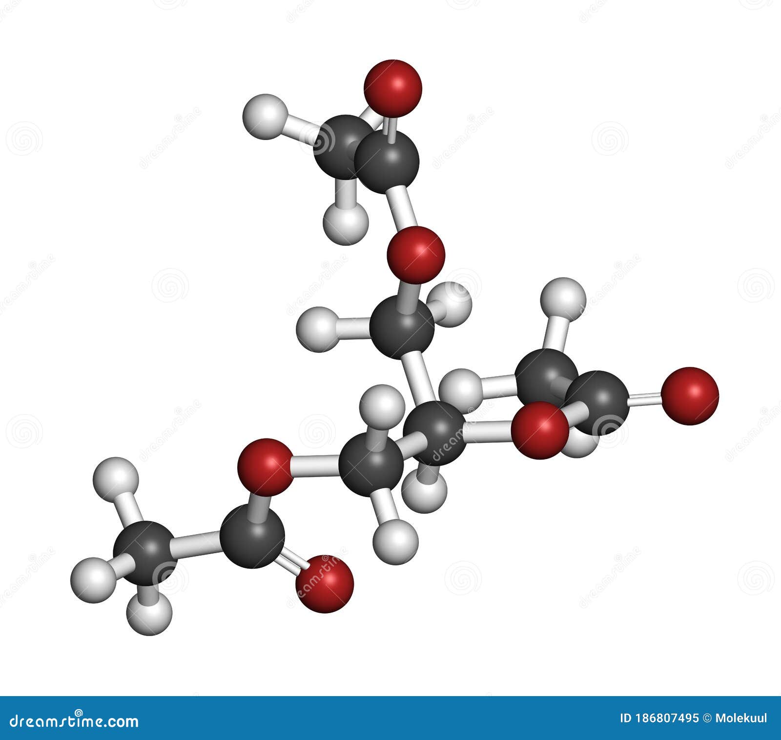 Triacetin (glycerin Triacetate) Molecule. 3D Rendering Stock ...