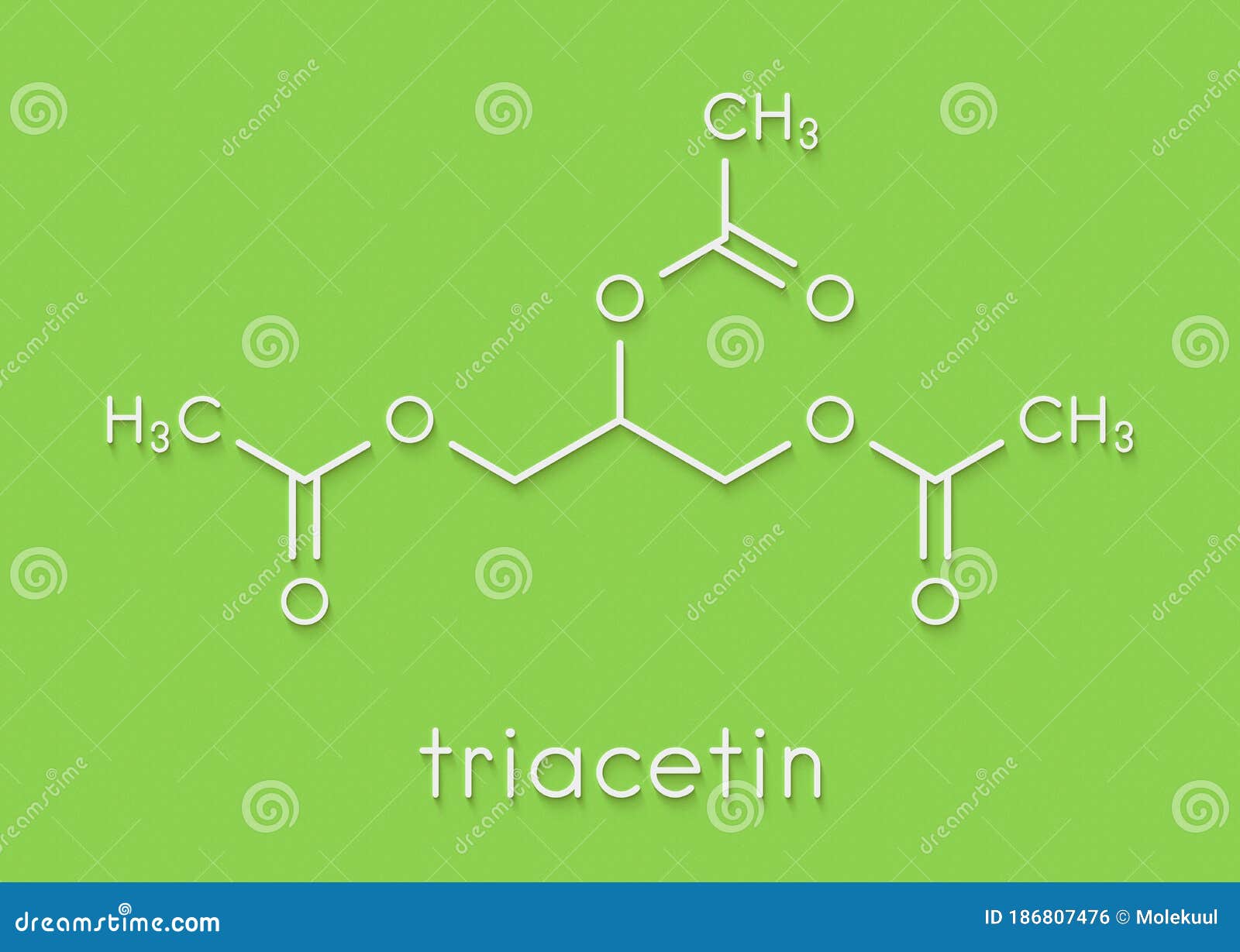 Triacetin Glycerin Triacetate Molecule. Skeletal Formula. Stock ...