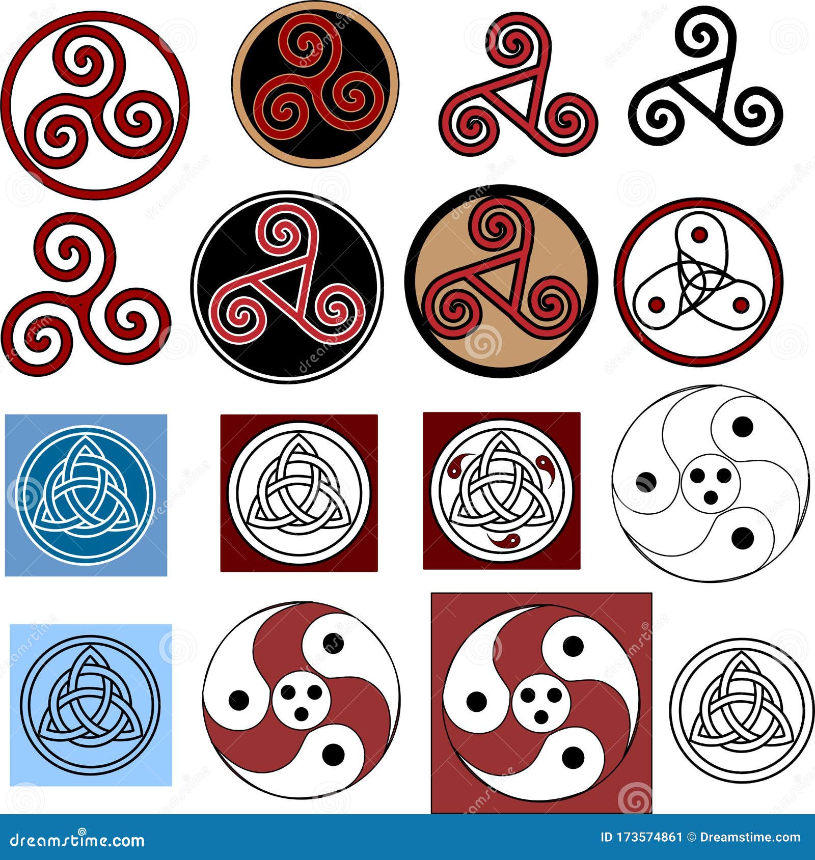 Trinity-triada symbol stock illustration. Illustration of blue - 173574861