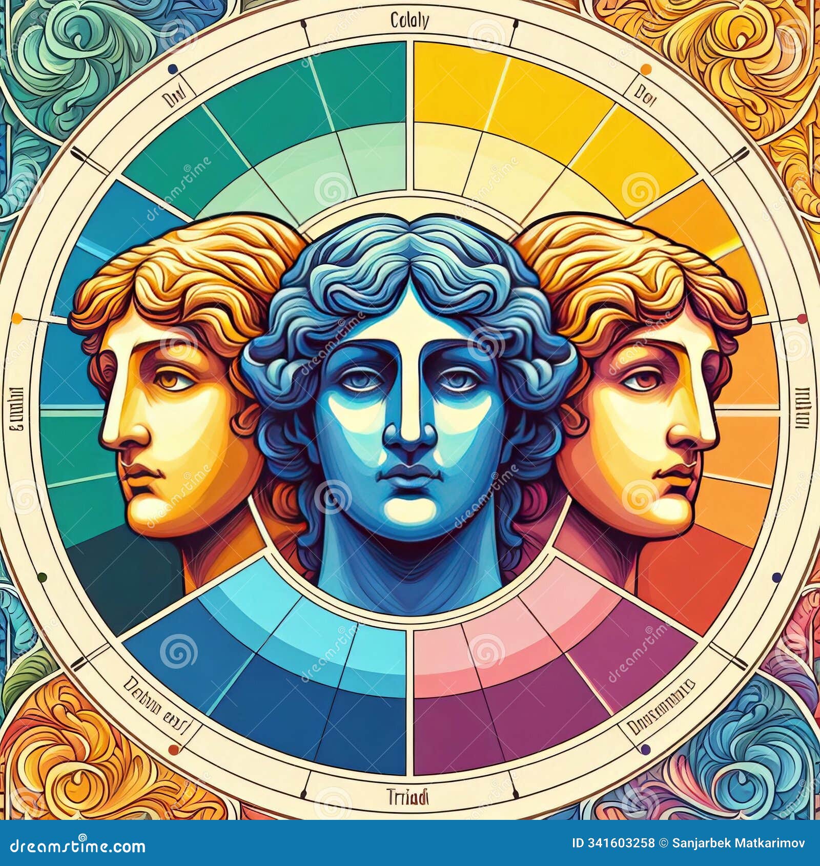 Triadic Using Three Colors that are Evenly Spaced on the Color W Stock ...