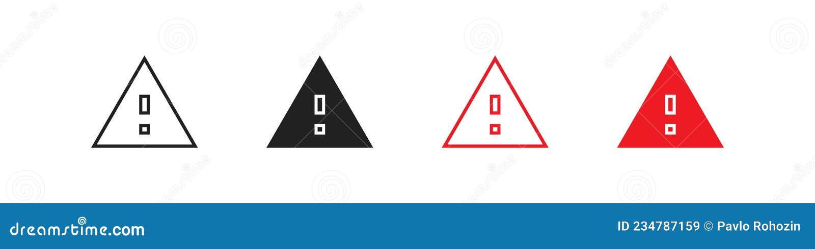 Triagle Sign. Alert Icon Set. Warning Web Mark Stock Vector ...