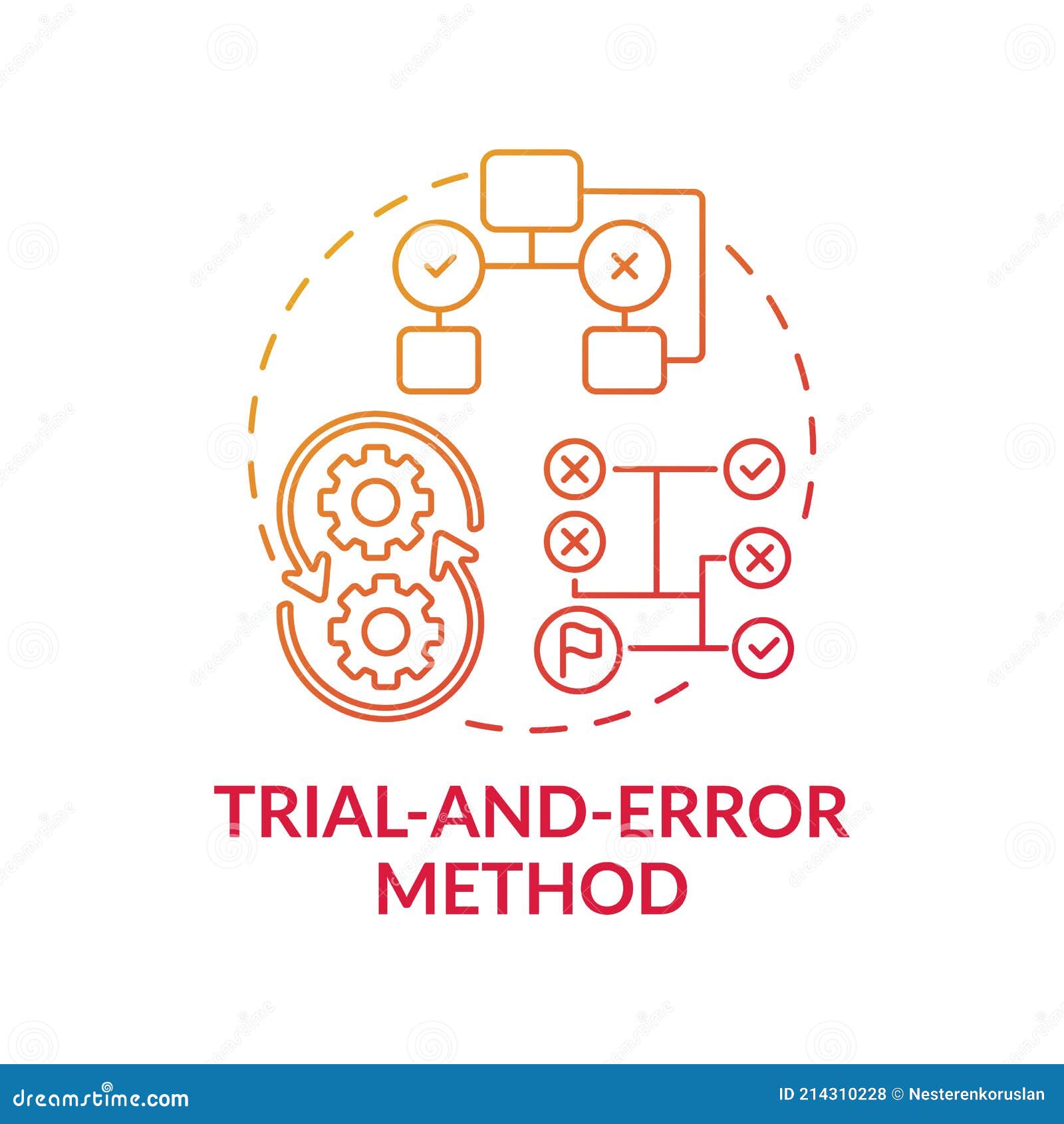 Trial and Error Method Red Gradient Concept Icon Stock Vector ... Trial and Error Method Red Gradient Concept Icon Stock Vector ...