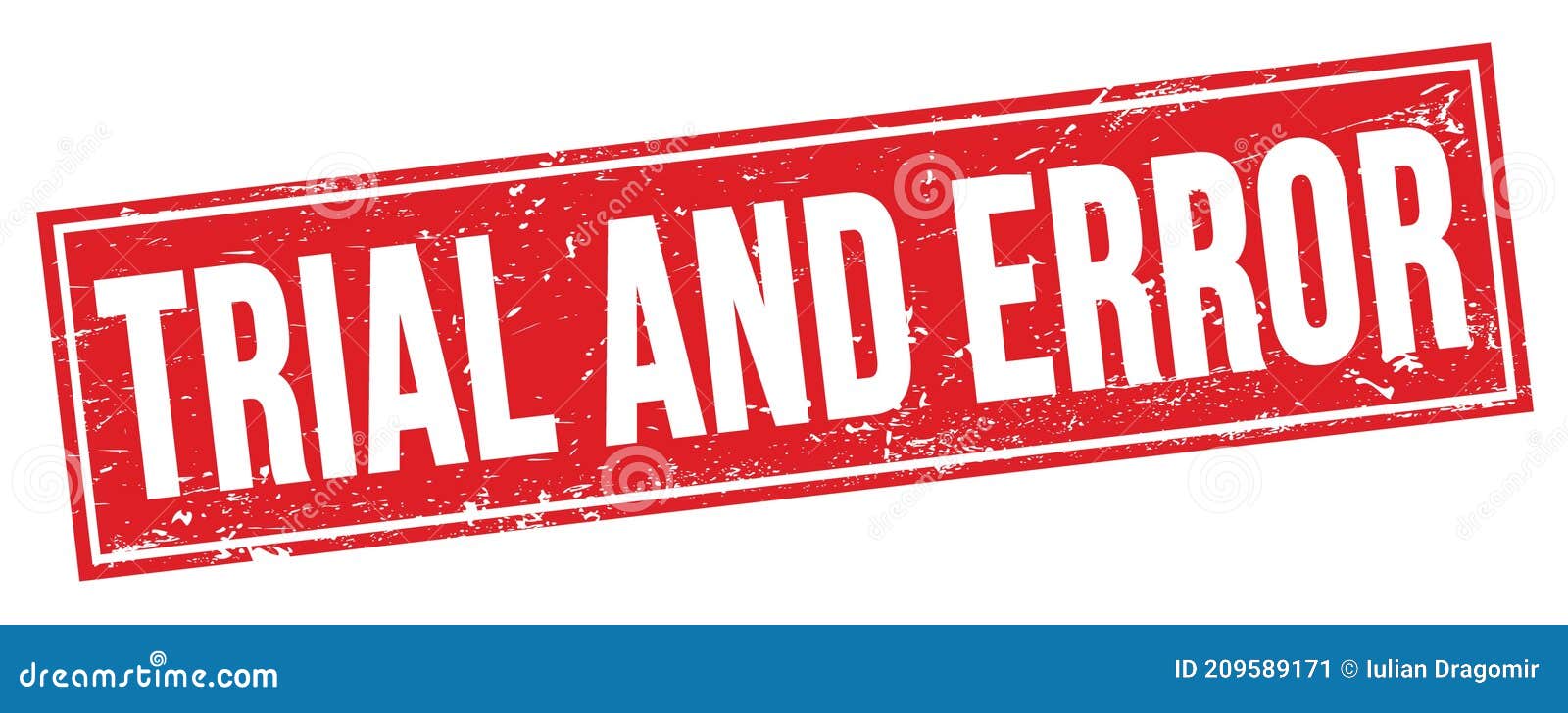 TRIAL and ERROR Text on Red Grungy Rectangle Stamp Stock Illustration ...