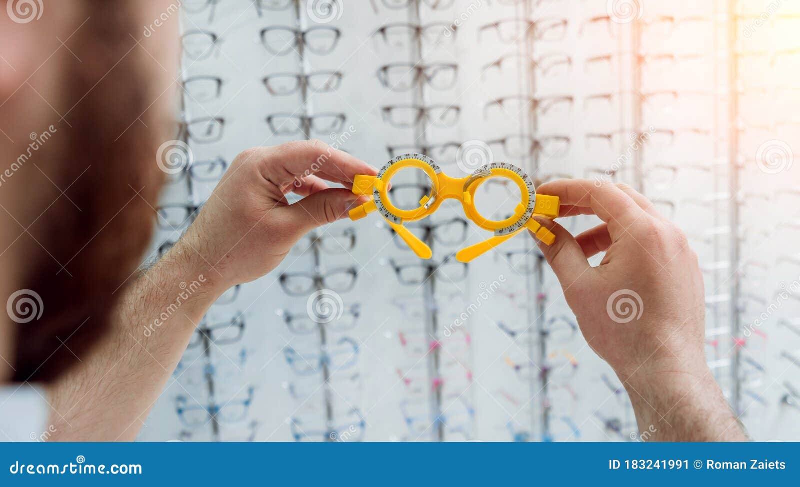 Trial Frame of Test Glasses. Modern Equipment. Stock Image - Image of ...