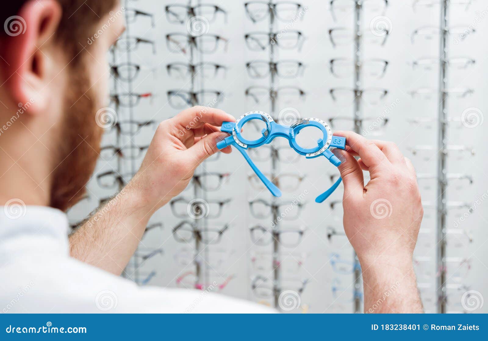 Trial Frame of Test Glasses. Modern Equipment. Stock Image - Image of ...