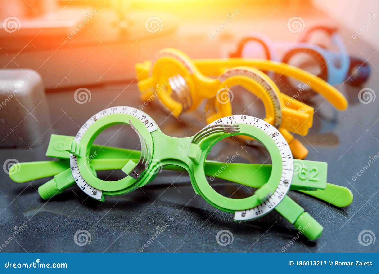 Trial Frame of Test Glasses. Modern Equipment. Stock Image - Image of ...
