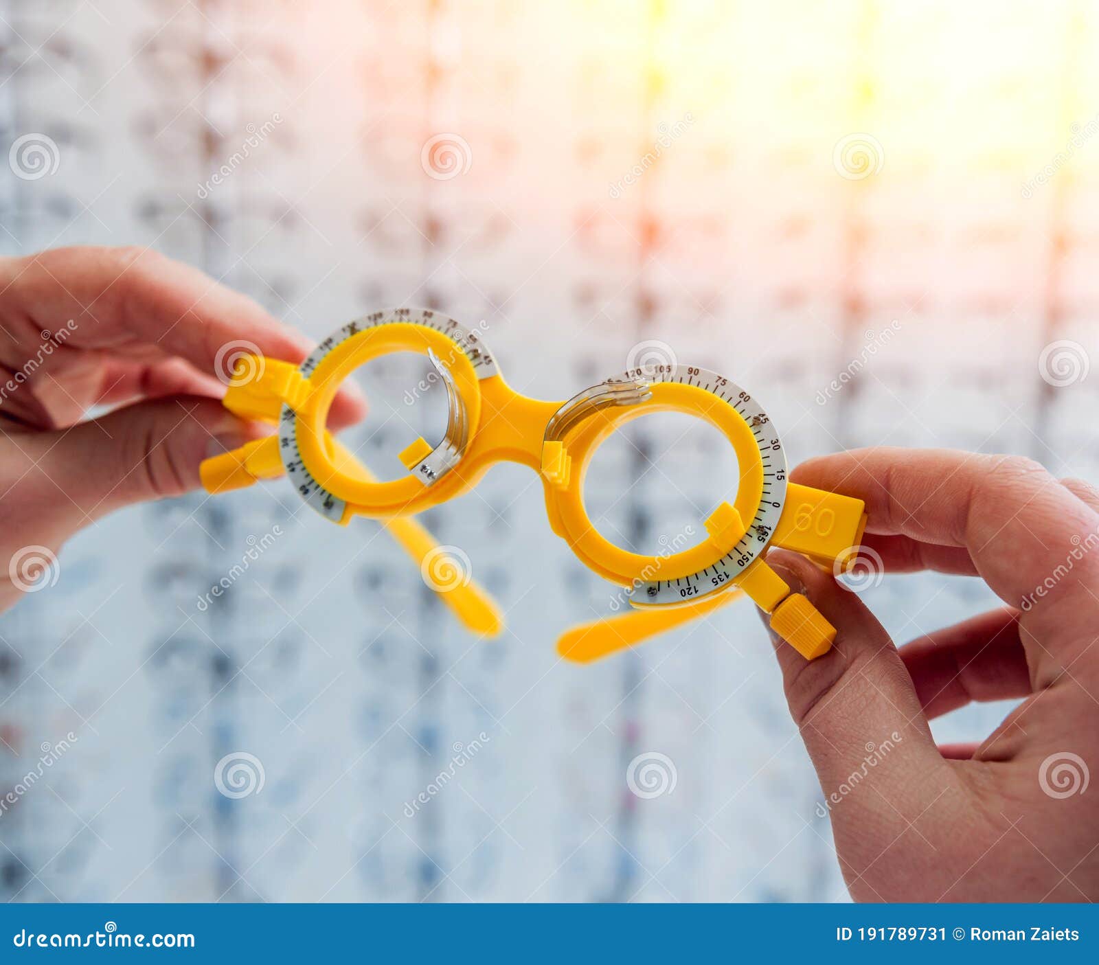 Trial Frame of Test Glasses. Modern Equipment. Stock Image - Image of ...