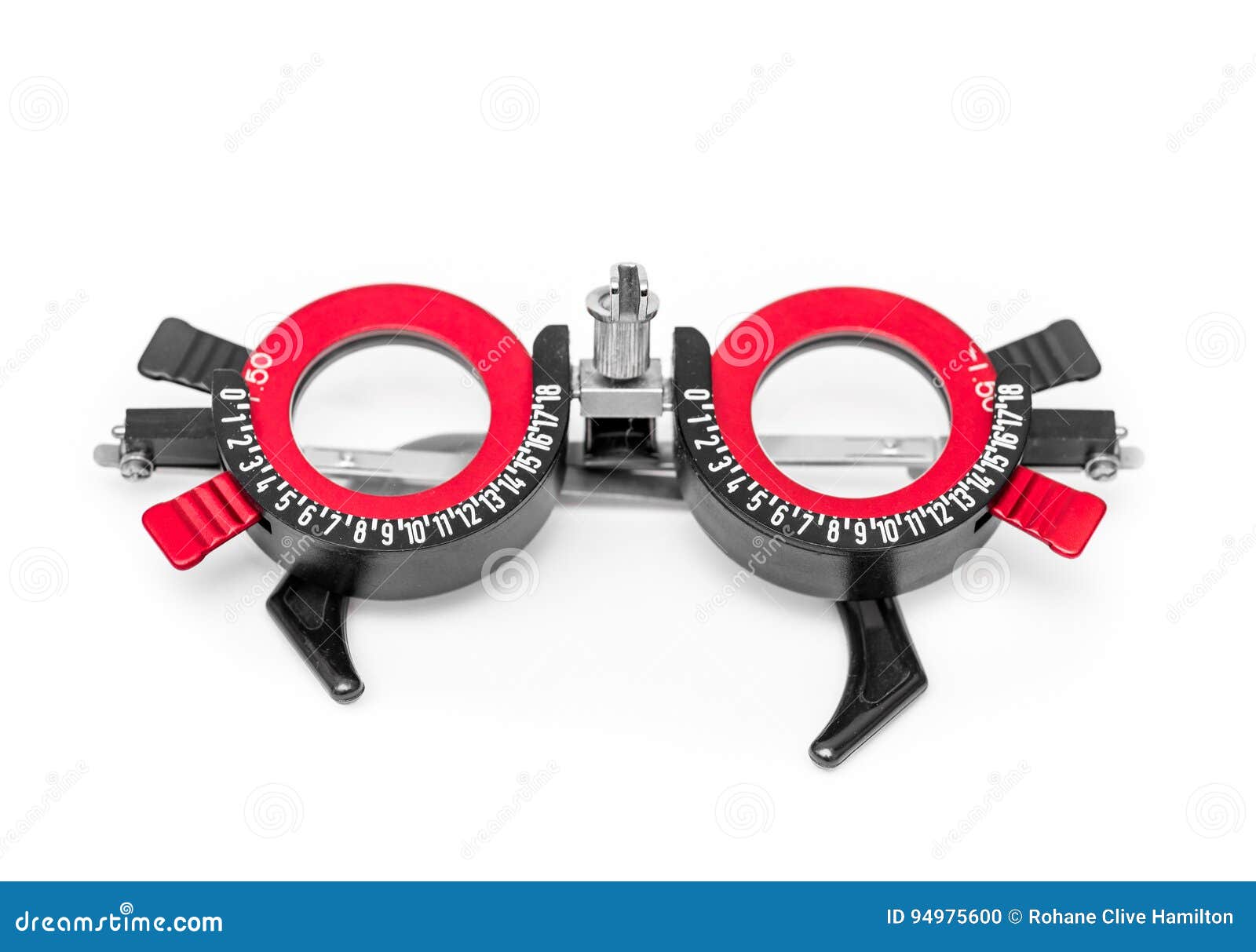 Trial Frames on a White Background Stock Photo - Image of optometric ...