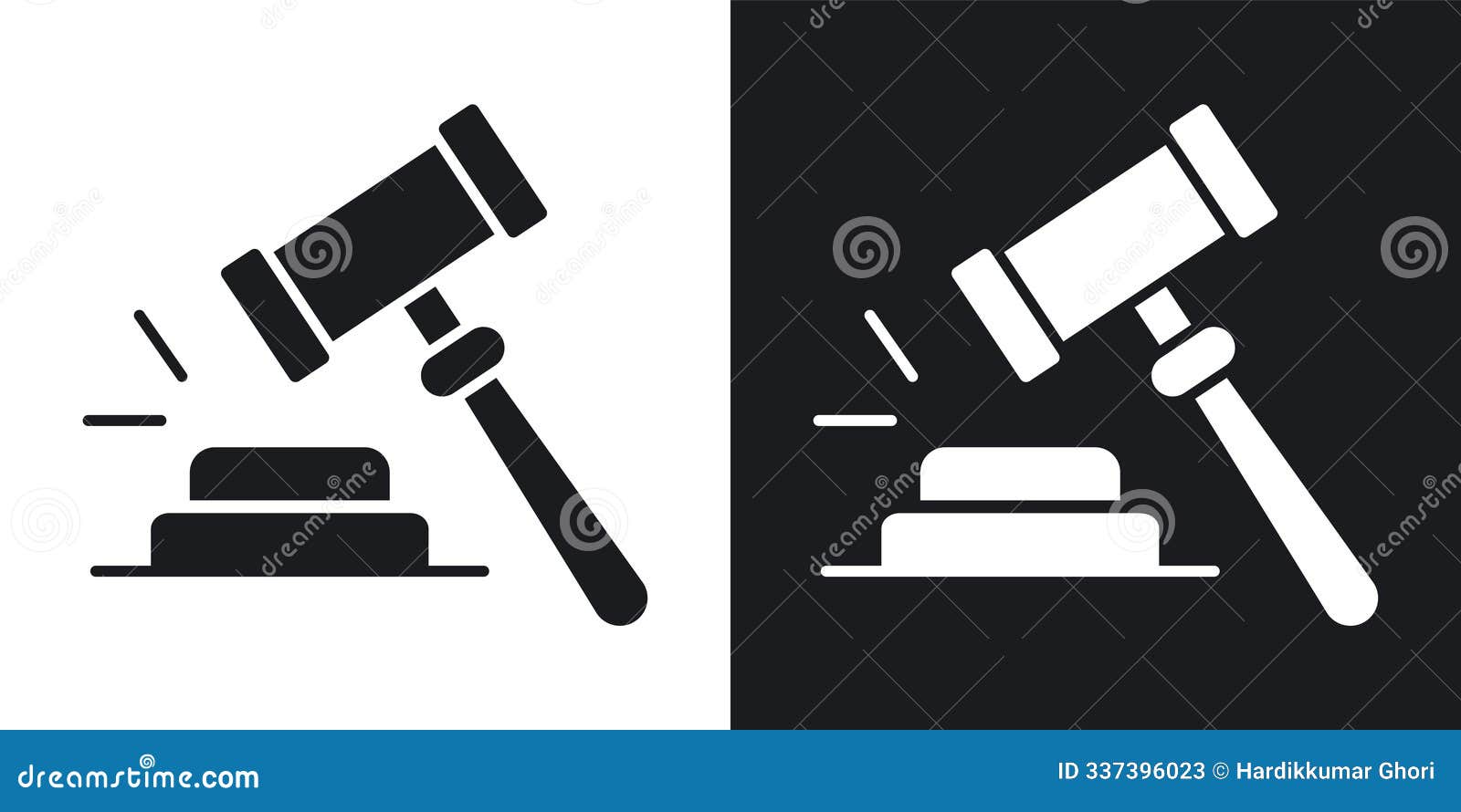 Trial Hammer Thin Line Vector Icon Set Stock Illustration ...