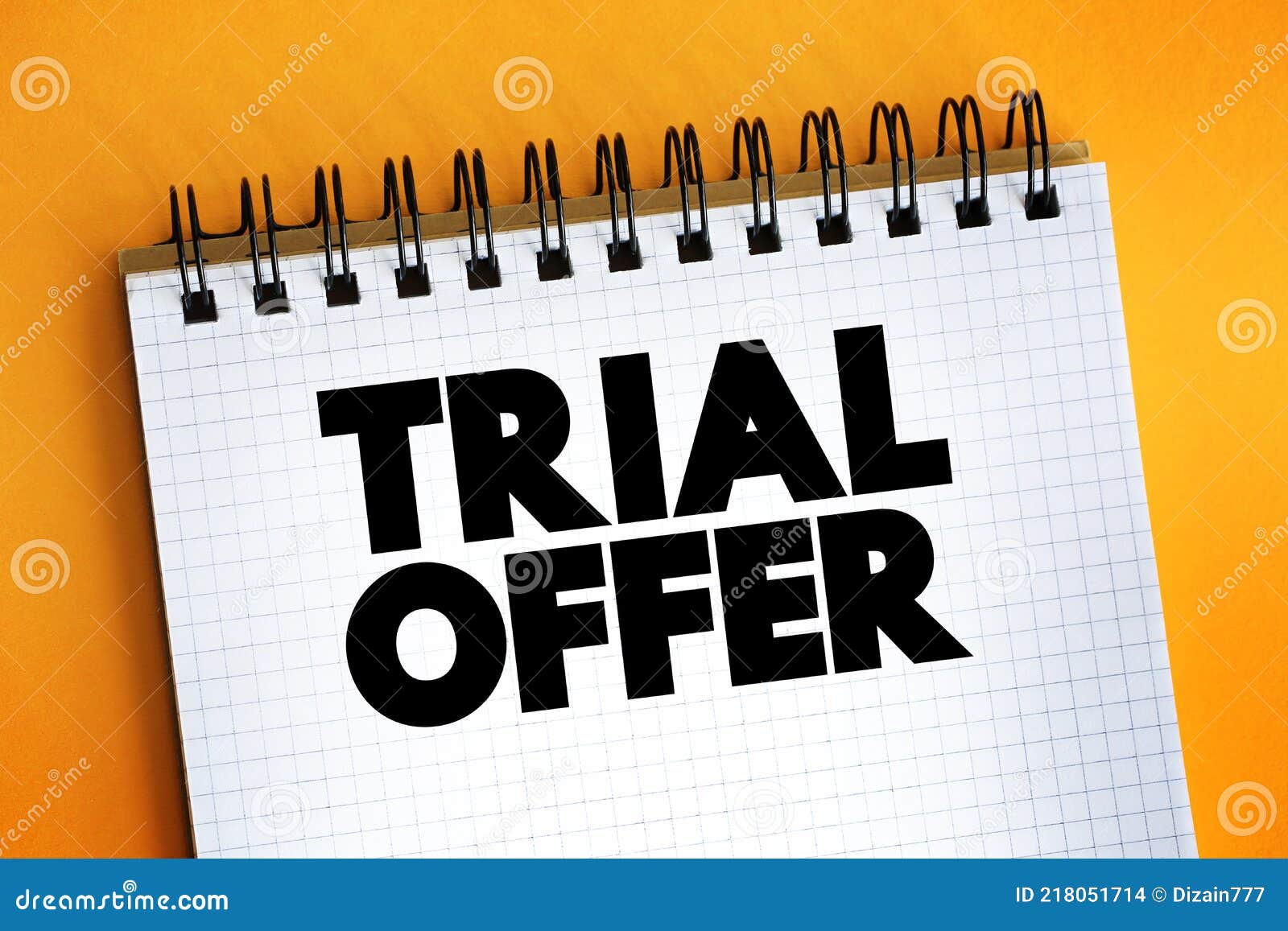 Trial Offer Text Quote on Notepad, Concept Background Stock ...