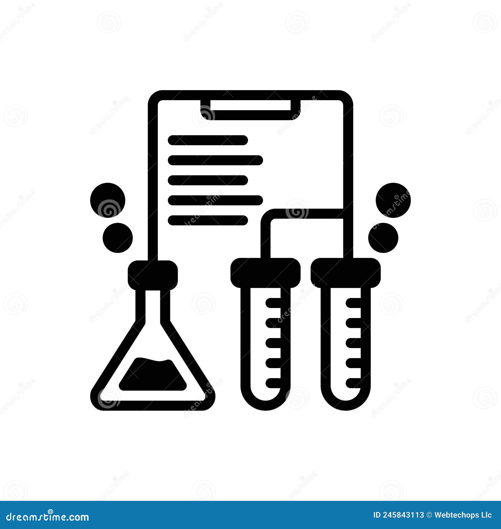 Black Solid Icon for Trials, Testing and Clinical Stock Vector ...