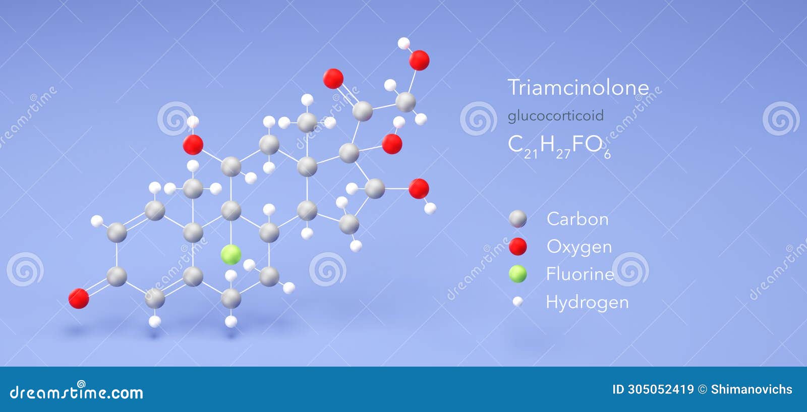 Triamcinolone Molecule, Molecular Structures, Glucocorticoid, 3d Model ...