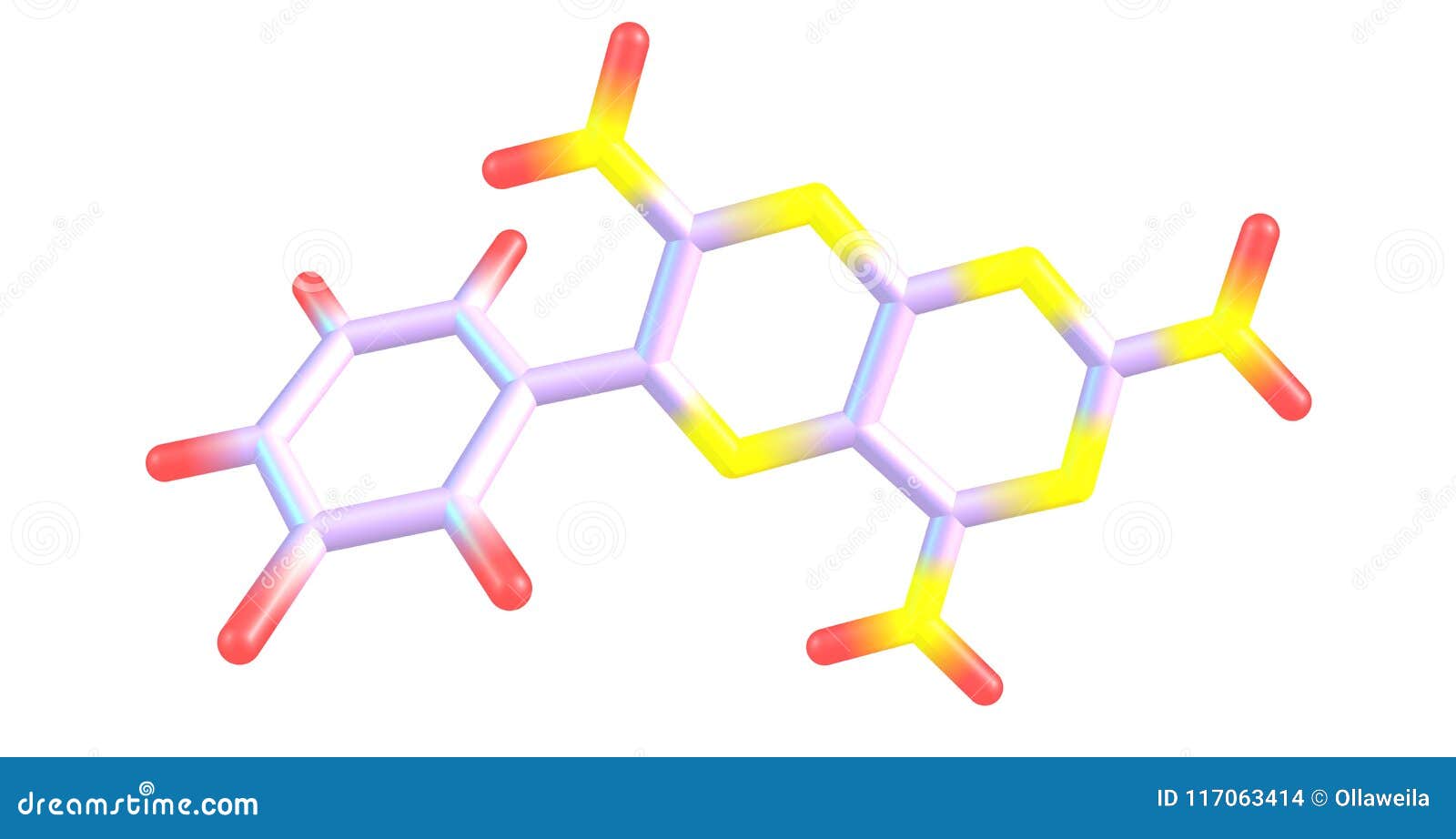 Triamterene Molecular Structure Isolated on White Stock Illustration ...