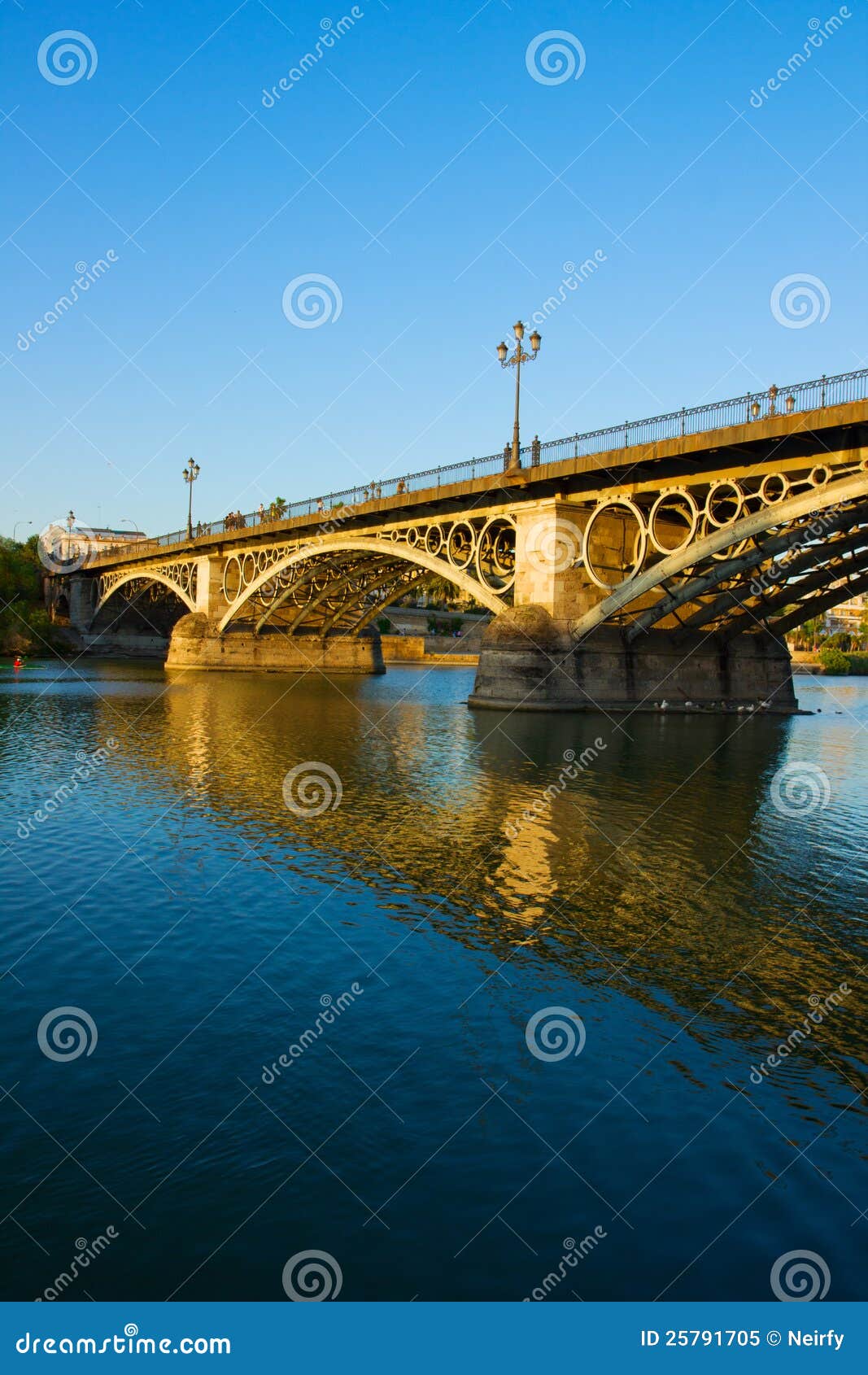 Triana Bridge in Seville, Spain Stock Image - Image of andalusia, bank ...