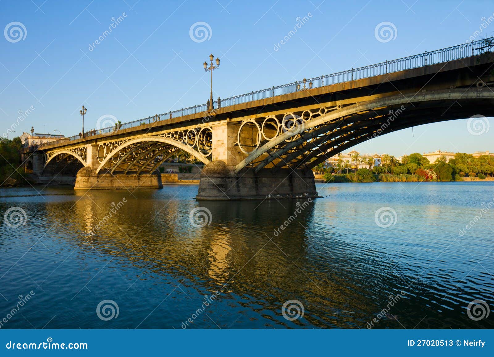 Triana Bridge, Seville, Spain Stock Image - Image of sevilla, panoramic ...