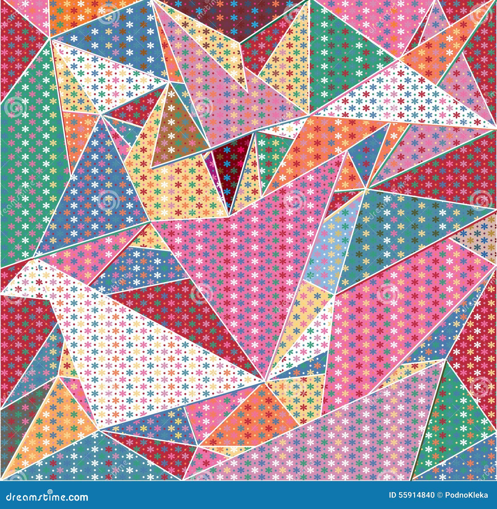 Triangle Abstract Colorful Flowers Christmas Background Pattern Texture ...