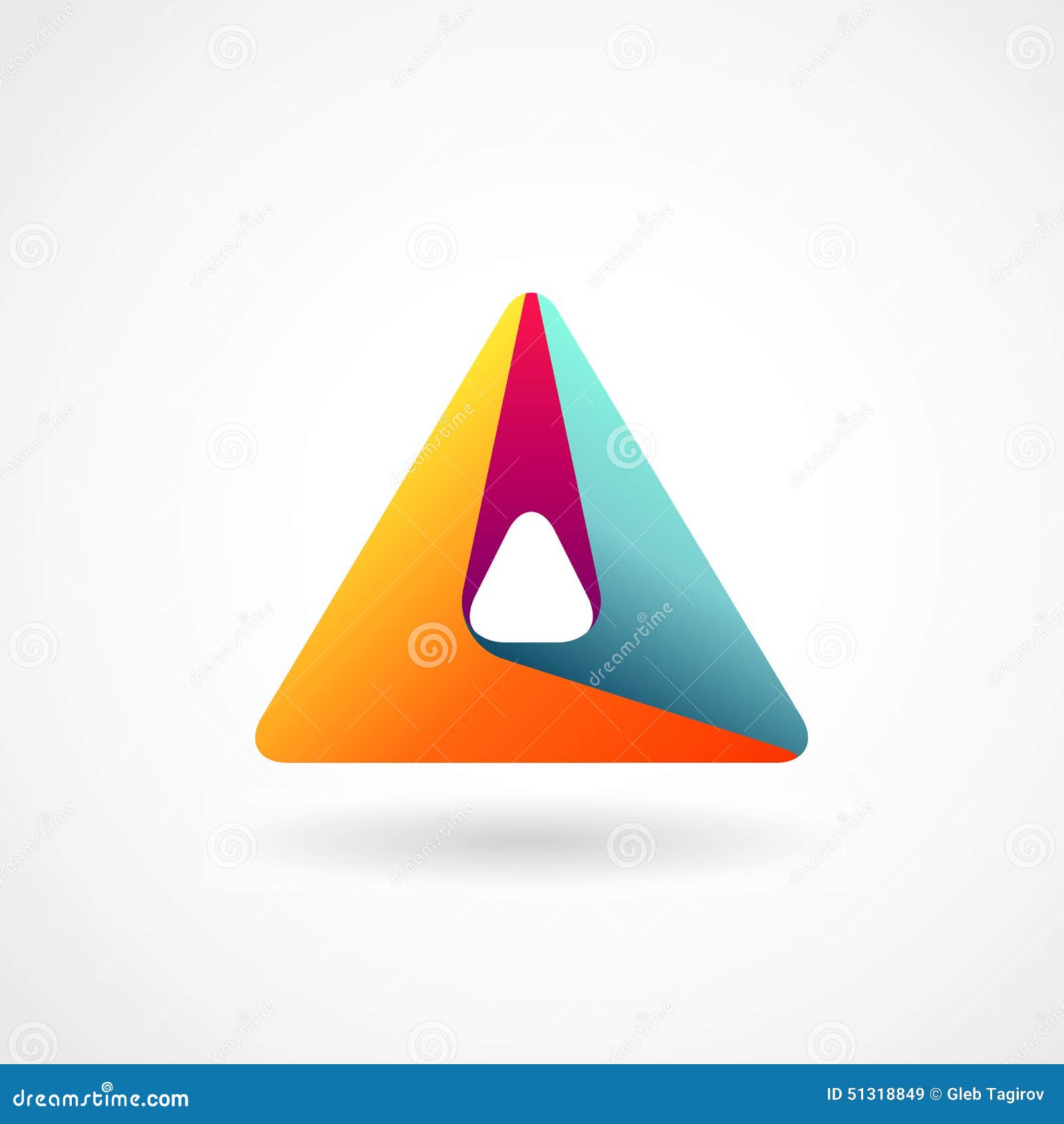 Triangle abstract logo. stock vector. Illustration of modern - 51318849