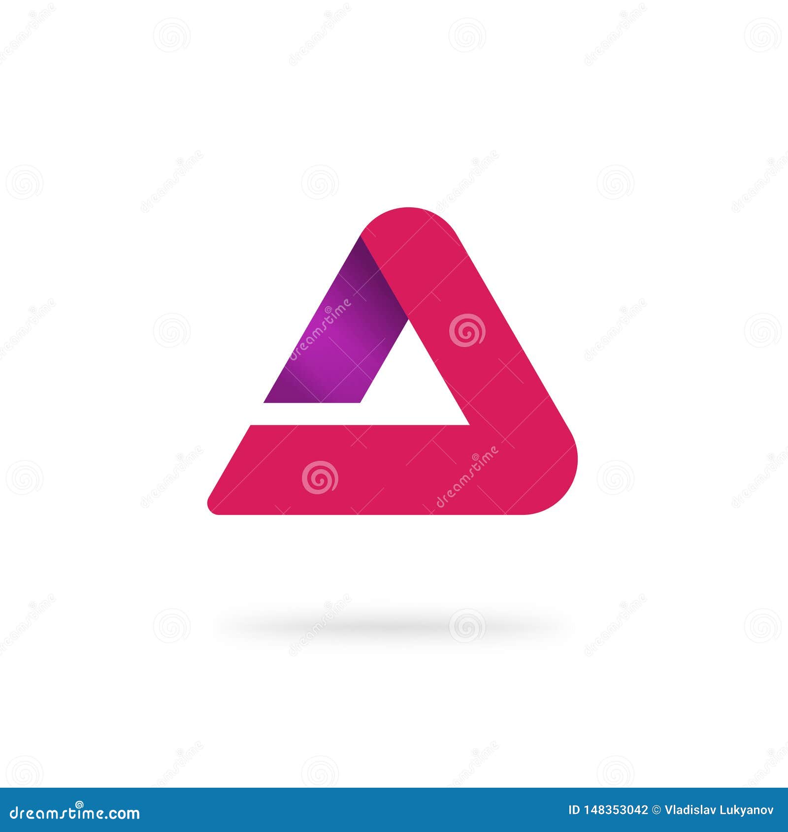 Triangle Abstract Vector Logo Isolated, Red Gradient Logotype Isolated ...