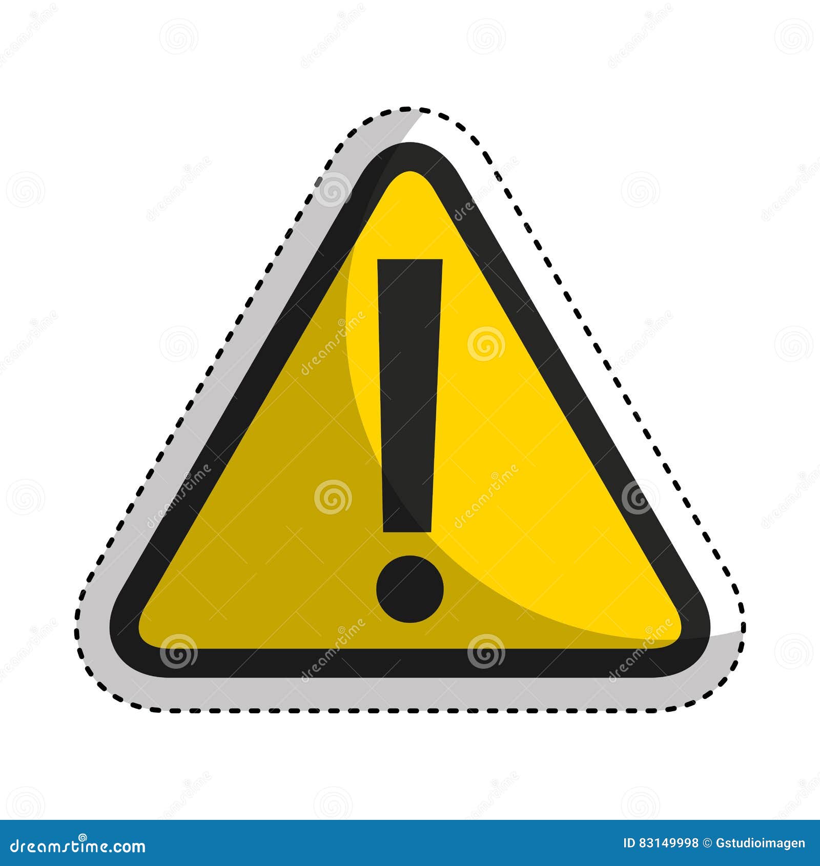 Triangle alert signal icon stock illustration. Illustration of message ...