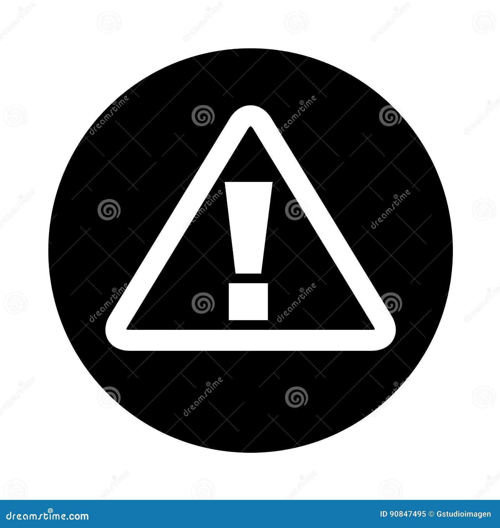 Triangle alert signal icon stock vector. Illustration of exclamation ...