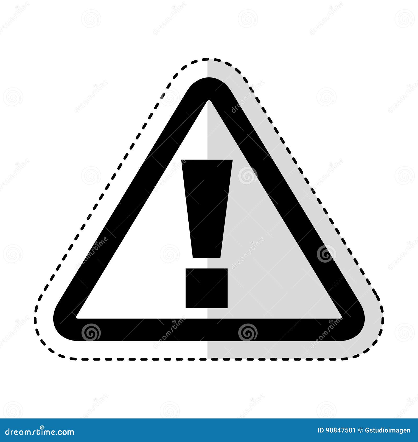 Triangle alert signal icon stock vector. Illustration of industry ...