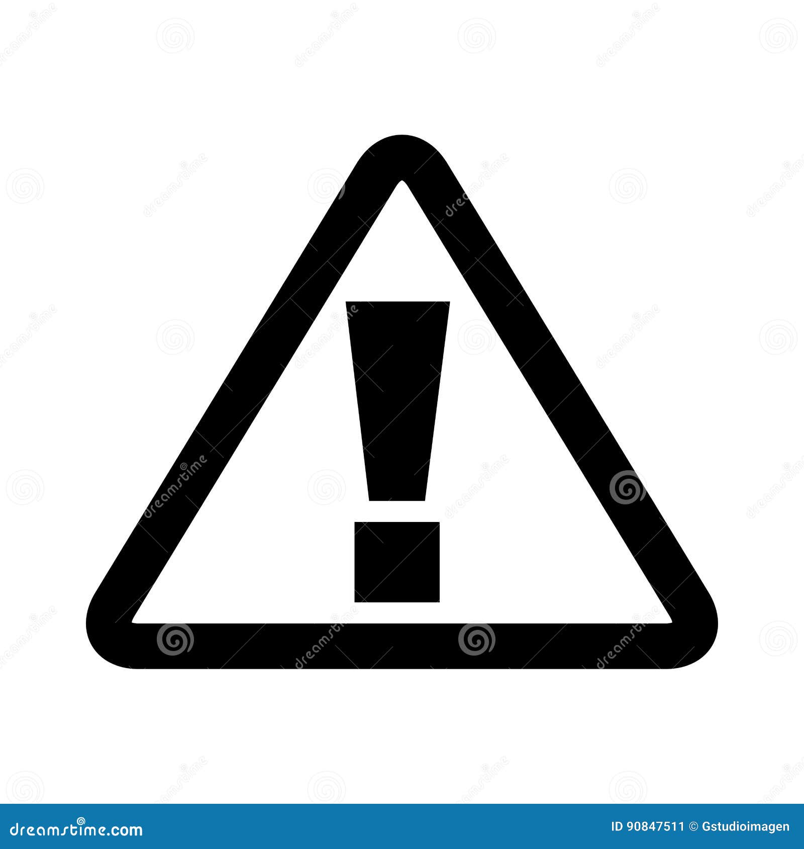Triangle alert signal icon stock vector. Illustration of dangerous ...