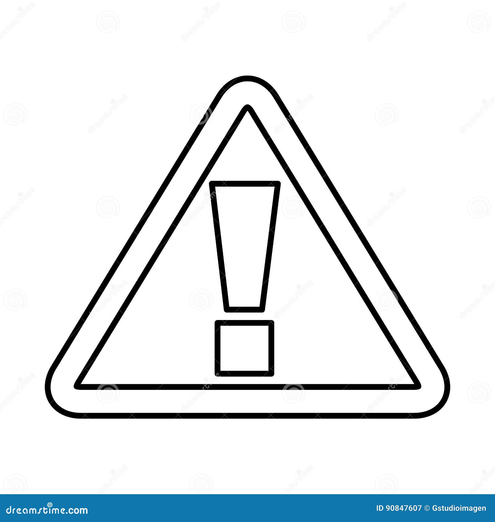 Triangle alert signal icon stock vector. Illustration of exclamation ...