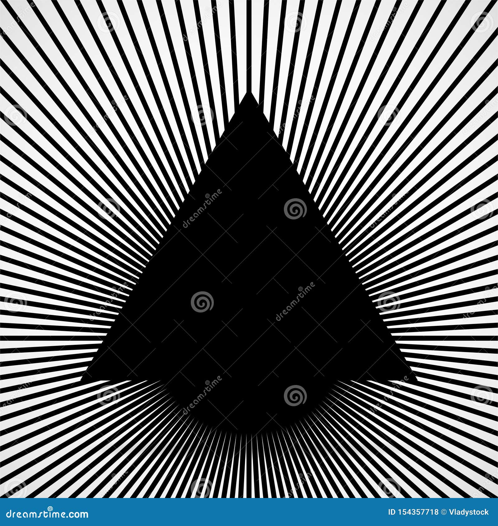 Triangle Amid Rays, Geometric Symbol, Hierarchical Sign Stock Vector ...