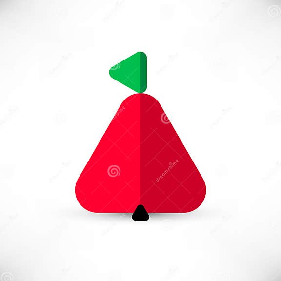 Triangle apple icon stock vector. Illustration of organic - 146199488