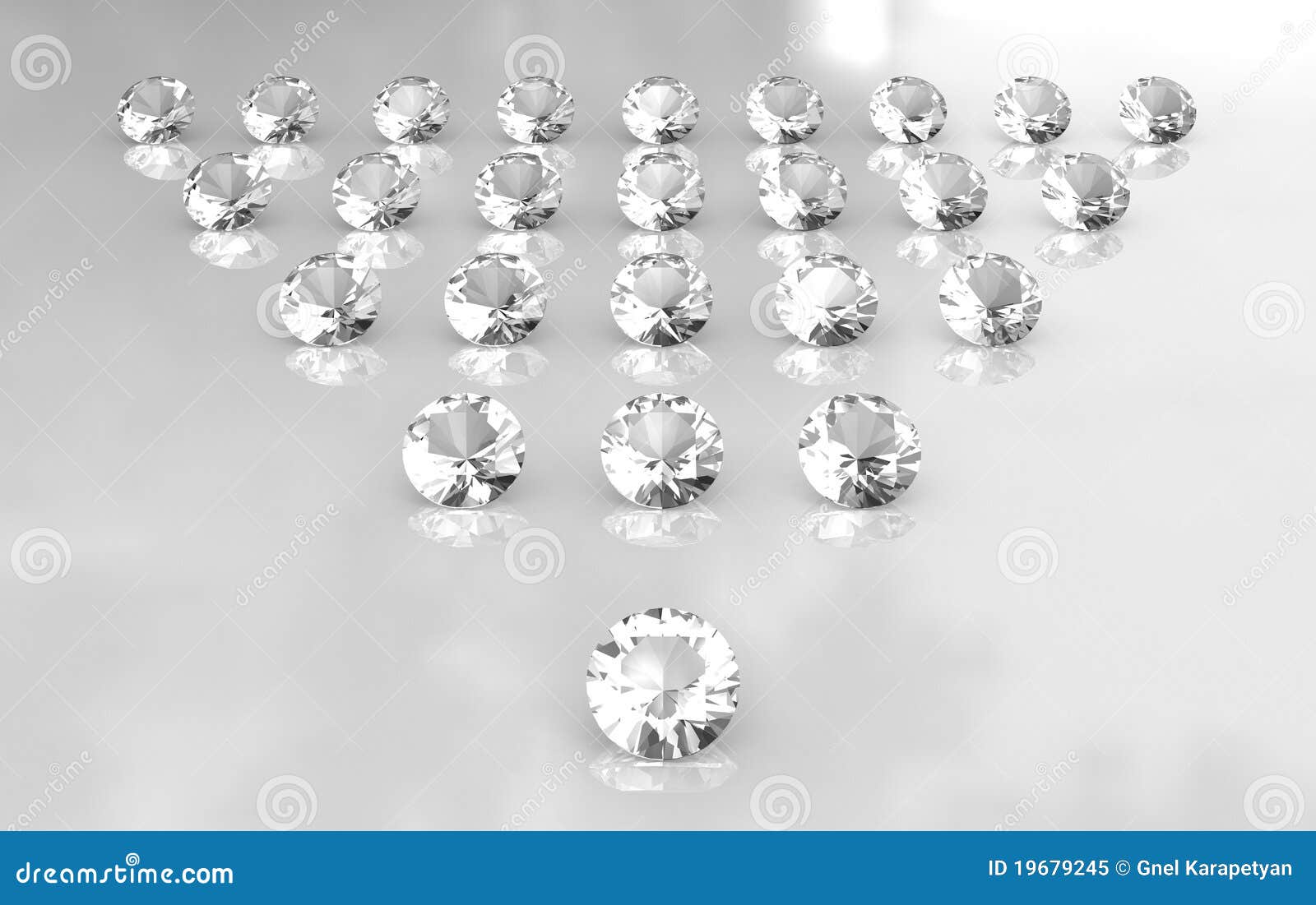 Triangle Array of White Round Diamonds Stock Illustration ...