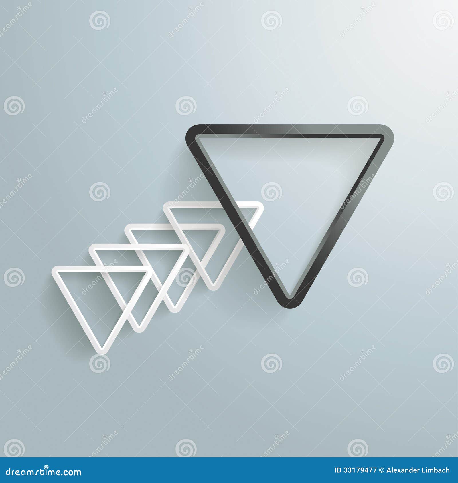 Triangle Arrow Black and White Stock Vector - Illustration of modern ...