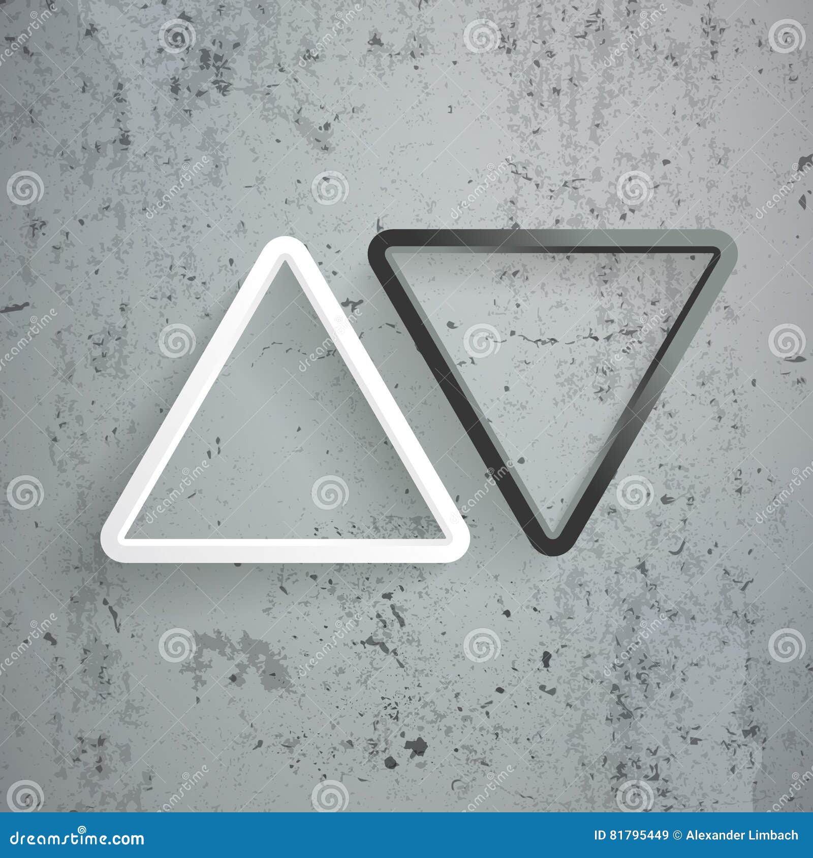 Triangle Arrow Black White Up Down Concrete Stock Vector - Illustration ...