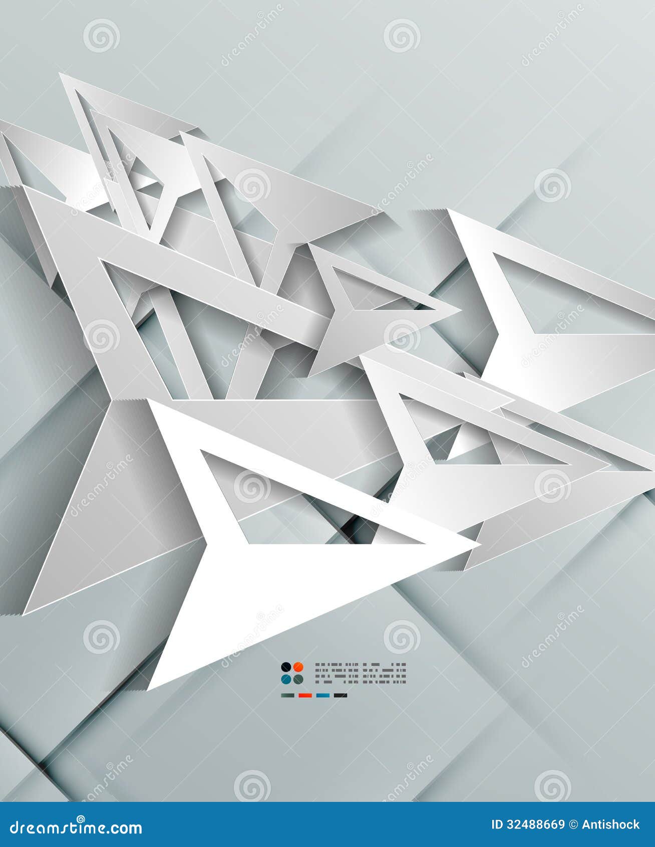 Triangle Arrow 3d Paper Design Stock Vector - Illustration of retro ...