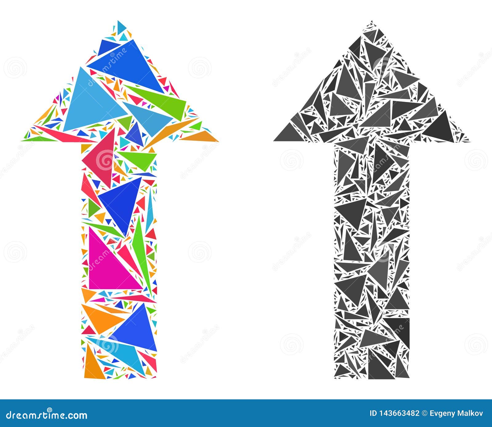 Triangle Arrow Up Collage Icons Stock Vector - Illustration of element ...